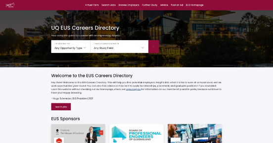The UQ EUS Careers Directory for students