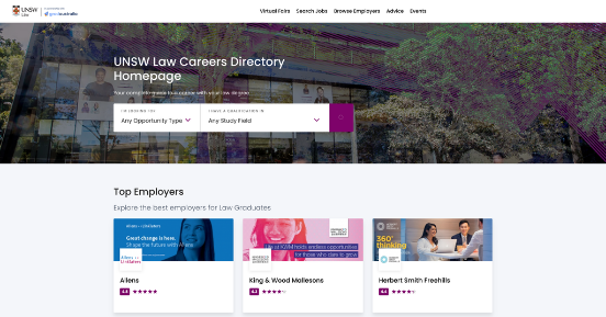 UNSW Law Careers Directory for students