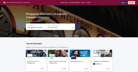 Philippine Women's University Careers Directory for students